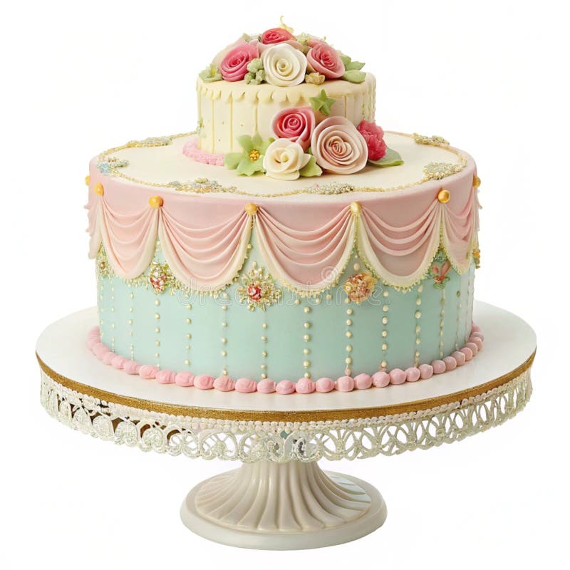 Retro Cake Illustration Isolated on White Background Stock Illustration ...