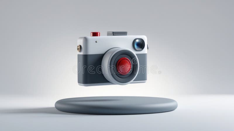 Retro Camera Design, Modern Gadget, 3D Render Stock Photo - Image of ...
