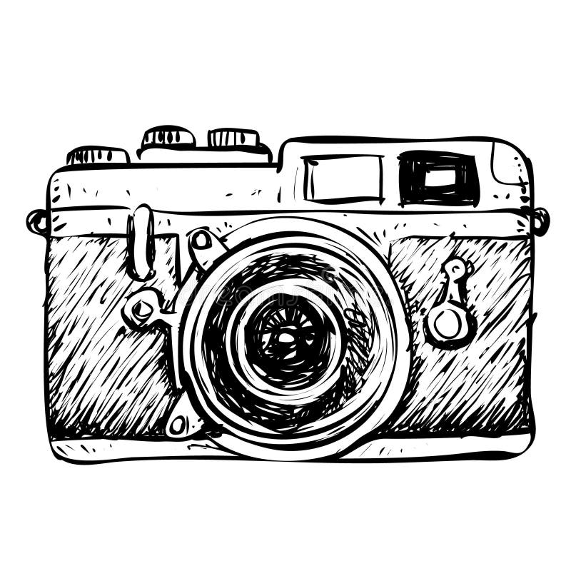 Simple Vintage Camera Drawing