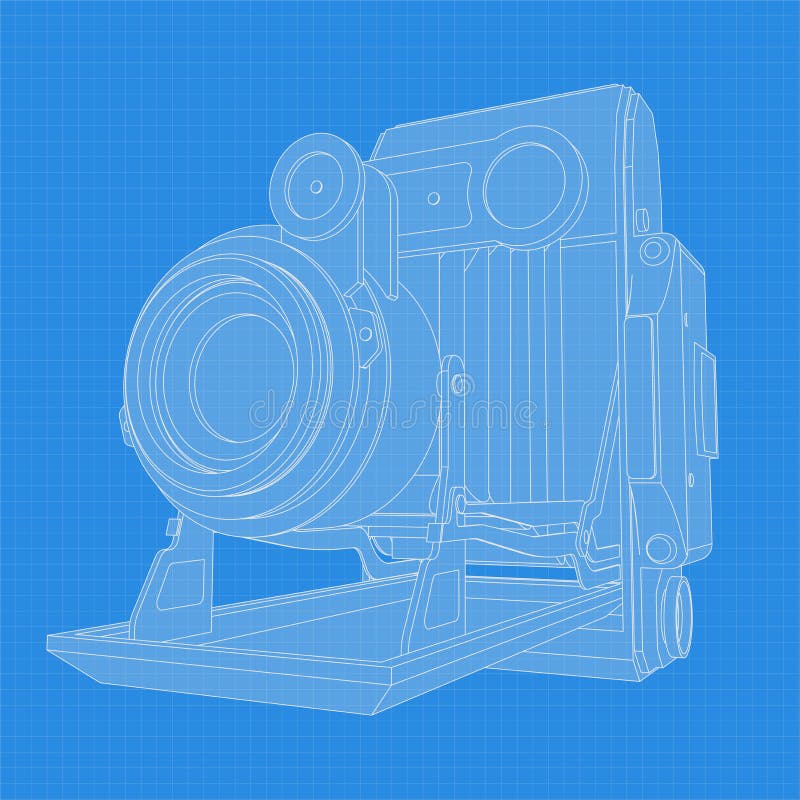 Set with Retro Camera. Different Angles and 3D Projections of Retro ...