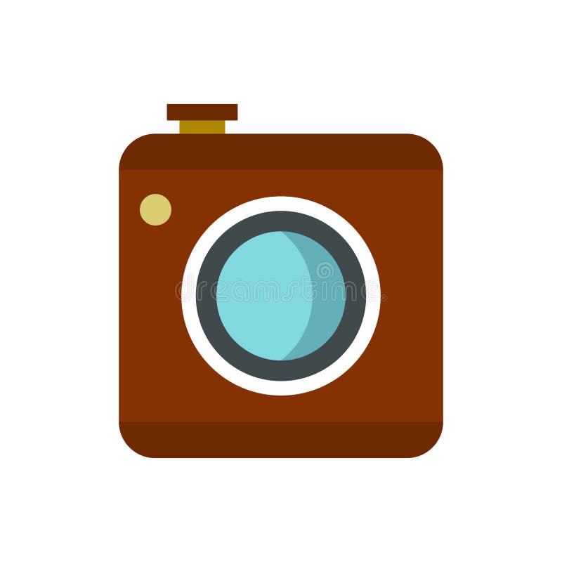 Retro Camera Icon, Flat Style Stock Vector - Illustration of camera ...
