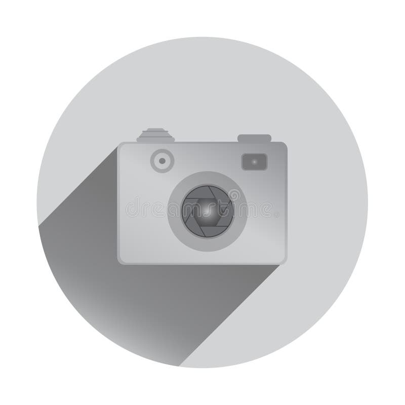 Retro Camera Icon with Shadows, Flat Design Stock Vector - Illustration ...