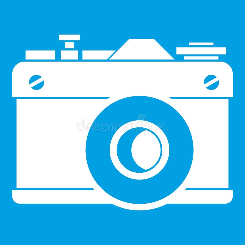 Retro camera icon white stock vector. Illustration of camera - 96576399