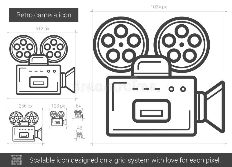 Line Art Draw Retro Camera Stock Illustrations – 411 Line Art Draw ...