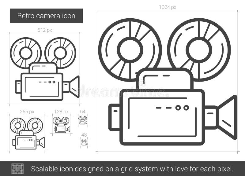 Line Art Draw Retro Camera Stock Illustrations – 411 Line Art Draw ...