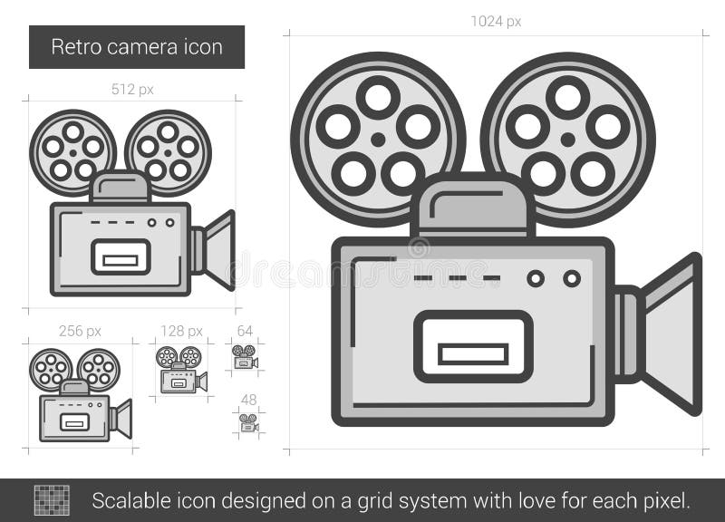 Line Art Draw Retro Camera Stock Illustrations – 411 Line Art Draw ...