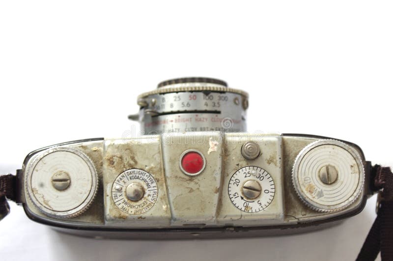 Retro Camera from Top View with Dials an Buttons Stock Image - Image of ...