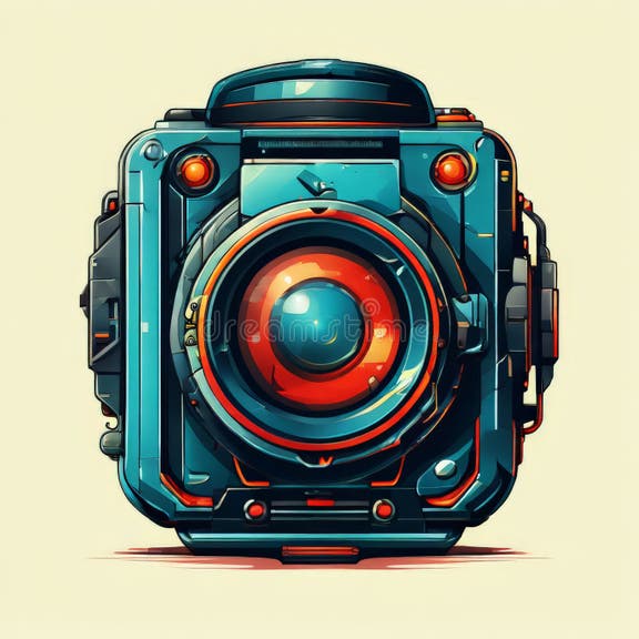 Retro Camera with a Vintage Camera, Illustration. Stock Illustration ...