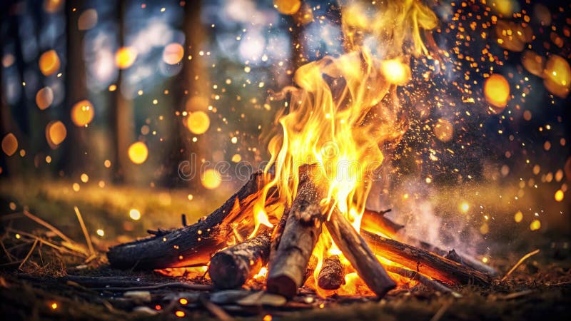 Retro Campfire Flames and Burning Arcs Elegant Vector Graphics for ...