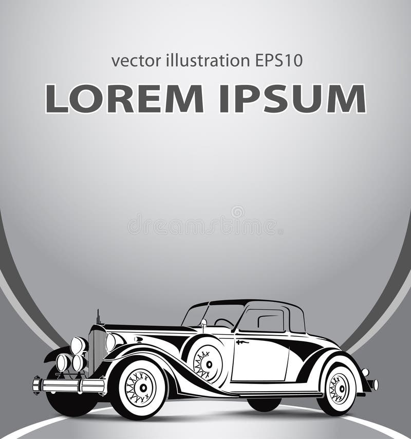 Retro Car Abstract Lines Vector. Vector Illustration Stock Vector ...
