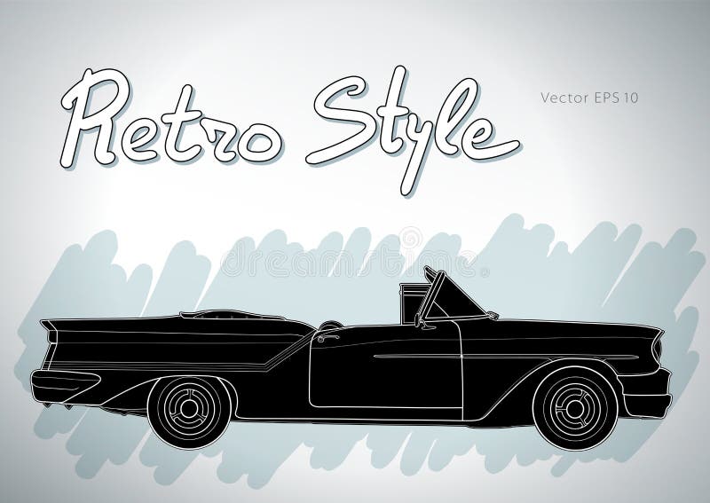 Retro Car Cabriolet Vector Draw Isolated Illustration Stock Vector ...