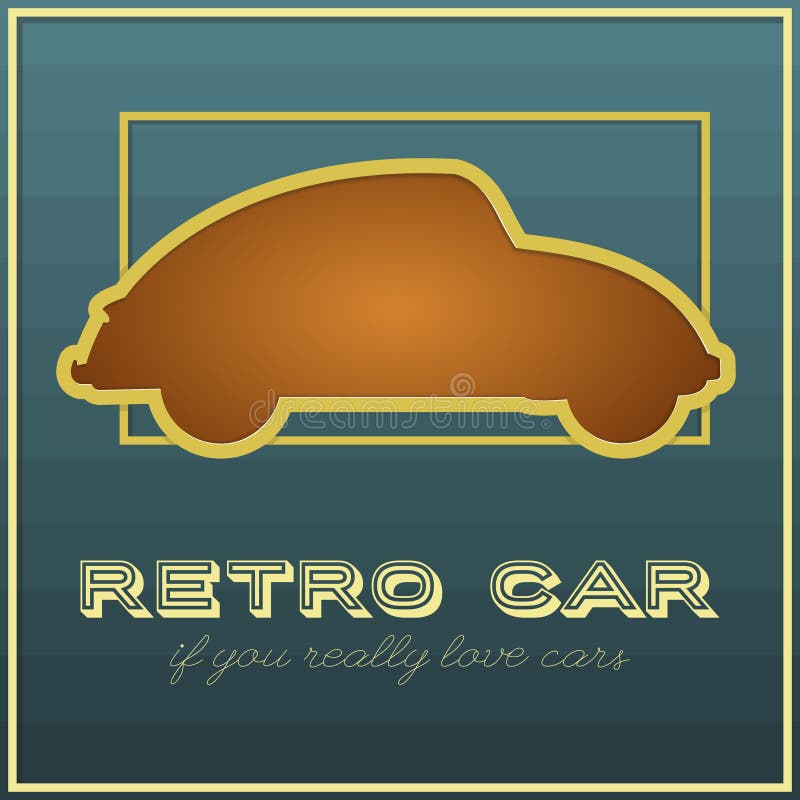 Vintage Car Card Cut Out Effect Vector Illustration Stock Illustrations ...
