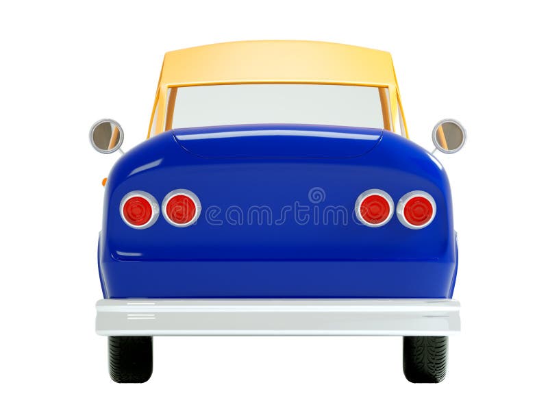 Cartoon 1970 car back stock illustration. Illustration of sedan - 53276890