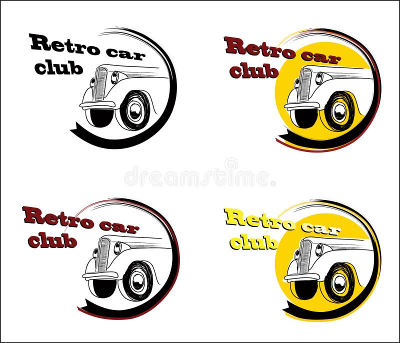 Retro car club banner set stock vector. Illustration of garage - 36134293