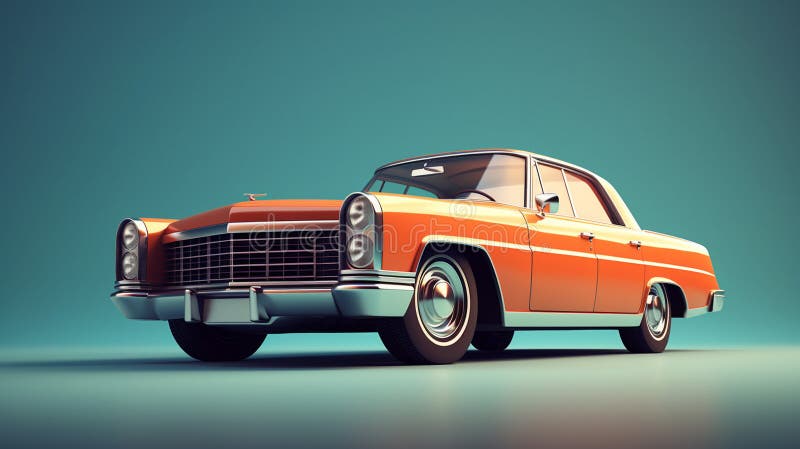 Retro Car in a Commercial Selling a Popular Product Stock Illustration ...