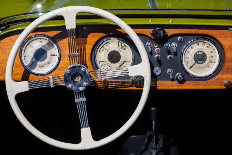 Retro car dashboard stock image. Image of equipment, speed - 70832095