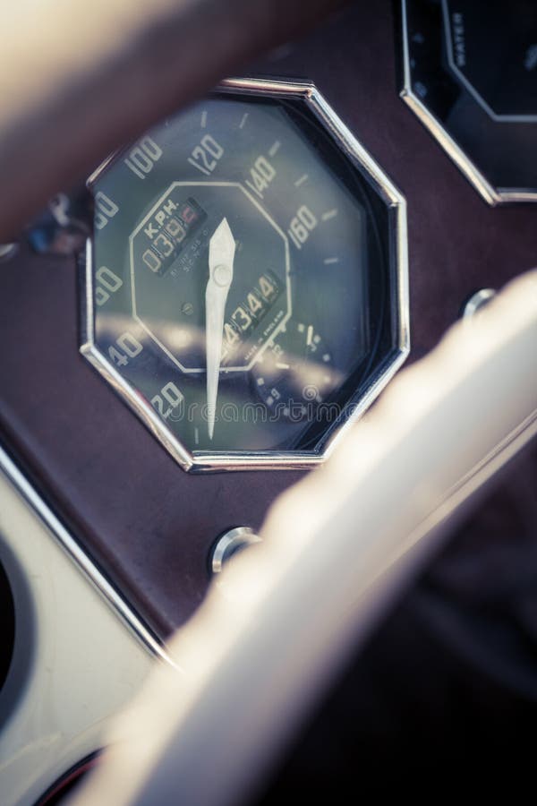 Retro car dashboard stock image. Image of detail, dial - 70832229