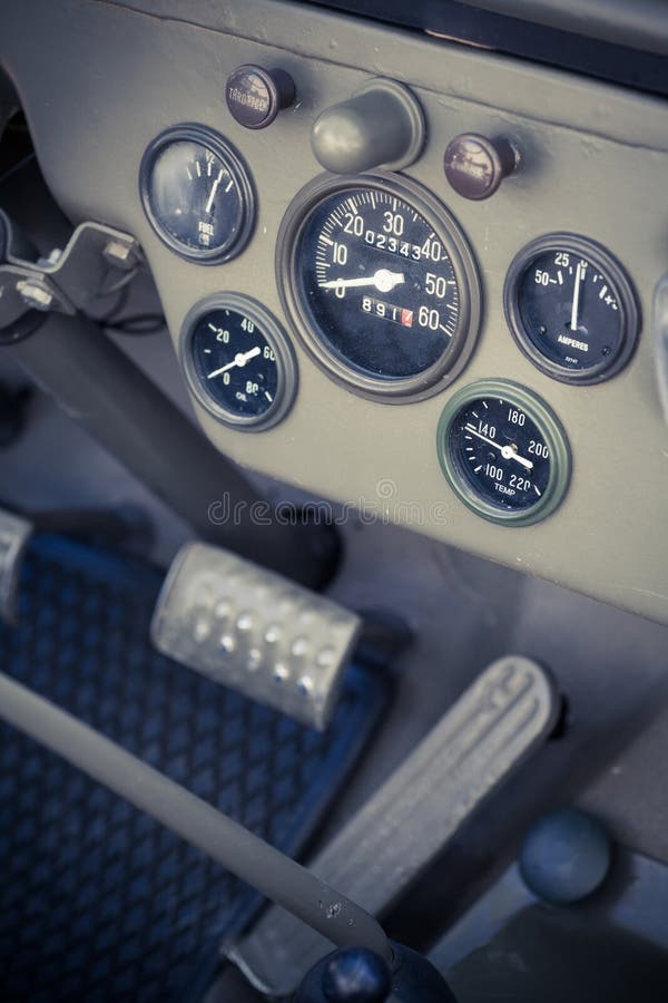 Retro car dashboard stock image. Image of oldtimer, panel - 70832735