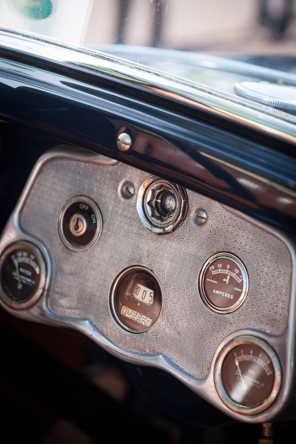 Retro car dashboard stock image. Image of interior, control - 71094581