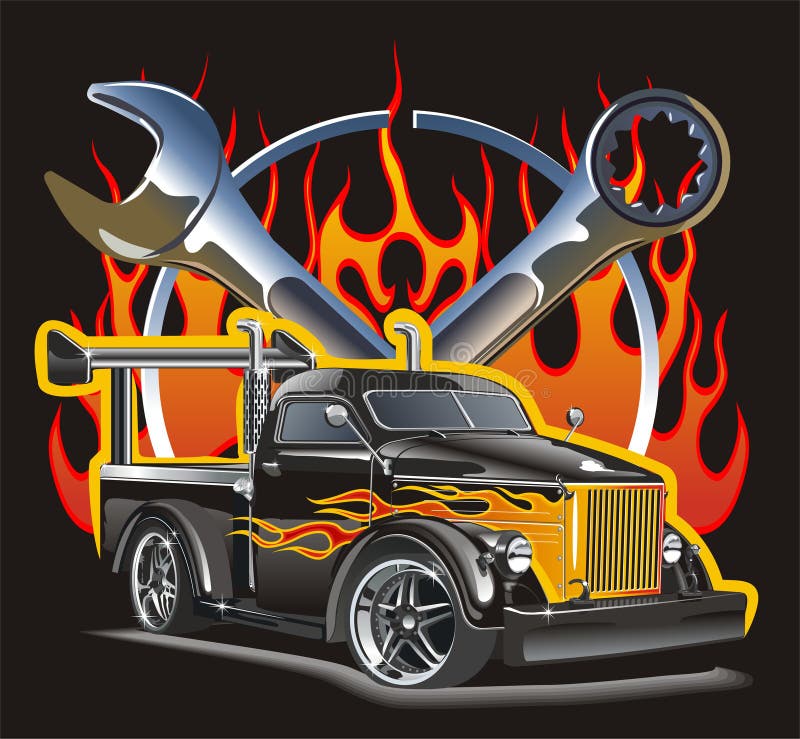 Retro car GAZ-51 hotrod stock vector. Illustration of cartoon - 5495856