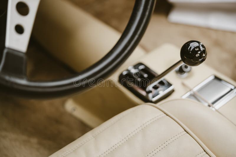 Retro car gear shifter stock image. Image of detail - 260962777