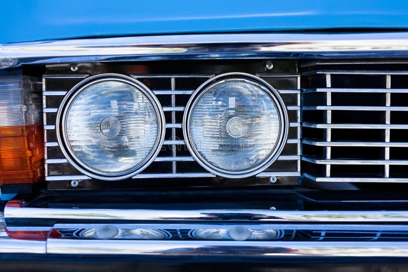 Retro car headlights stock photo. Image of retro, revival - 75872834