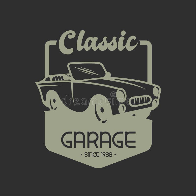 Business Card Template Classic Car Logo Vector Illustration Stock ...