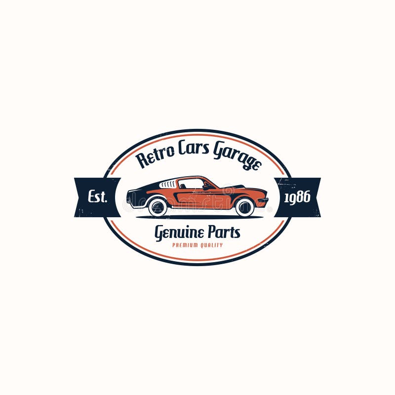 Retro Car Logo Template Vector. Classic Vehicle Logo Vector Stock ...
