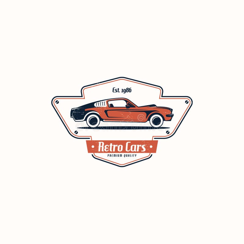 Retro Car Logo Template Vector. Classic Vehicle Logo Vector Stock ...