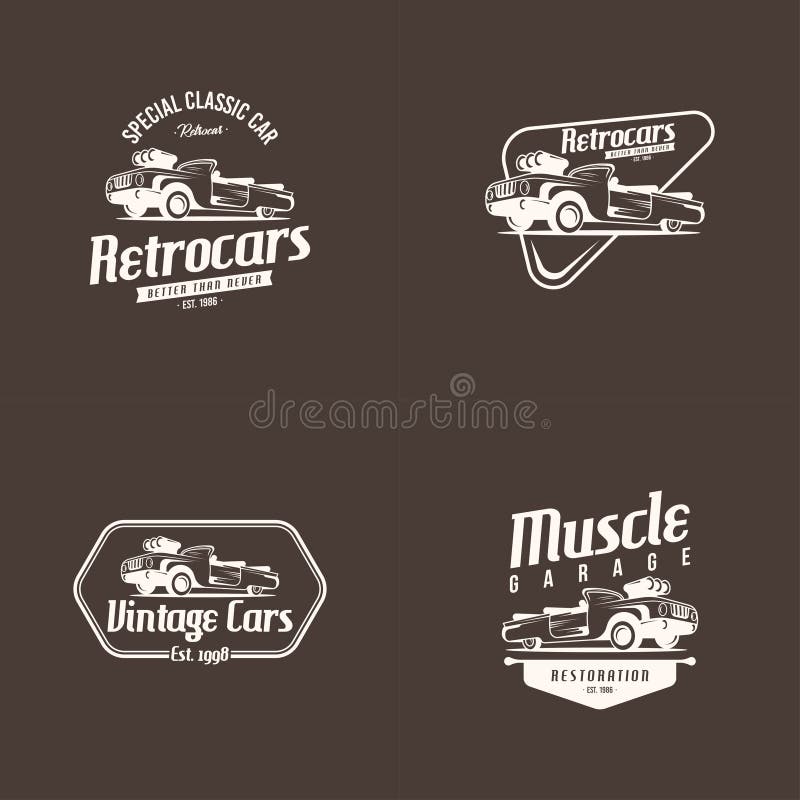 Retro Car Logo Template Vector. Vintage Automobile Logo Concept Stock ...