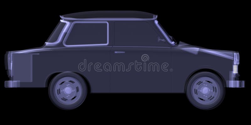 Retro car. X-ray render stock illustration. Illustration of abstract ...