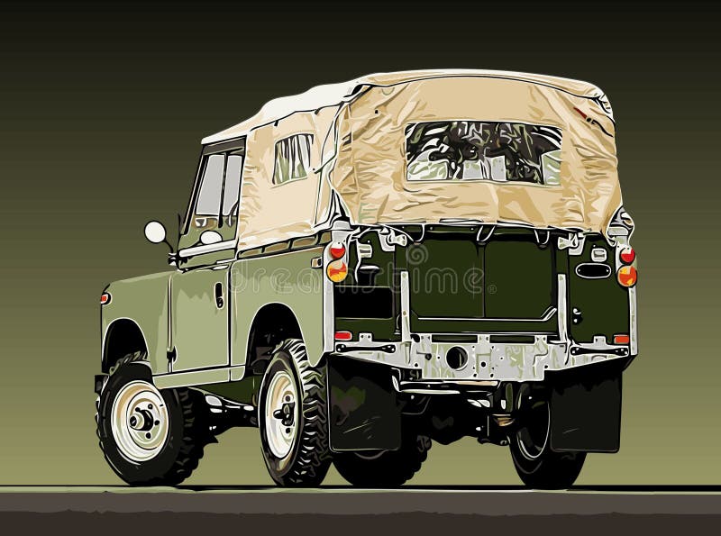 Retro car rear view stock vector. Illustration of auto - 264039366