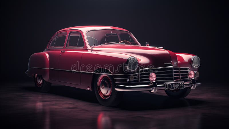 Retro Car Scene Vintage Legacy Stock Illustration - Illustration of ...