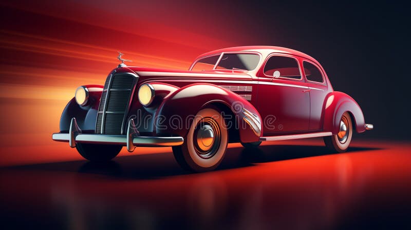 Retro Car Scene Vintage Legacy Stock Illustration - Illustration of ...
