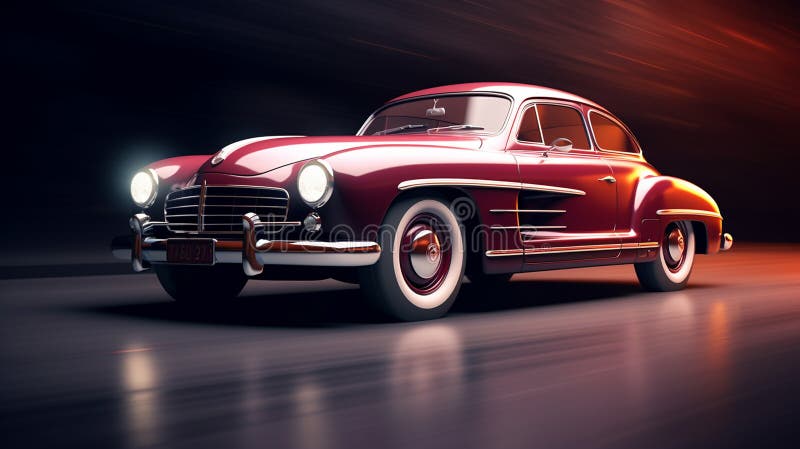 Retro Car on Solid Background Iconic Ride Stock Illustration ...