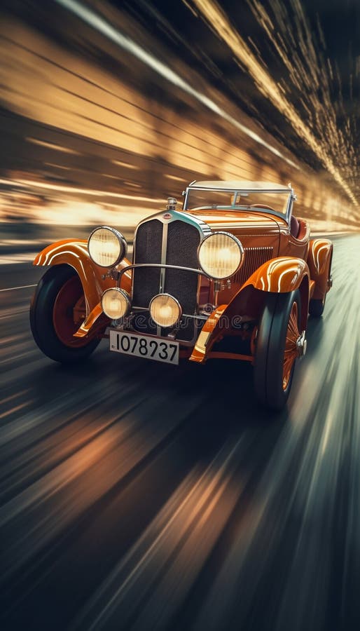 Retro Car Speed Race. Generative Ai Stock Image - Image of horsepower ...