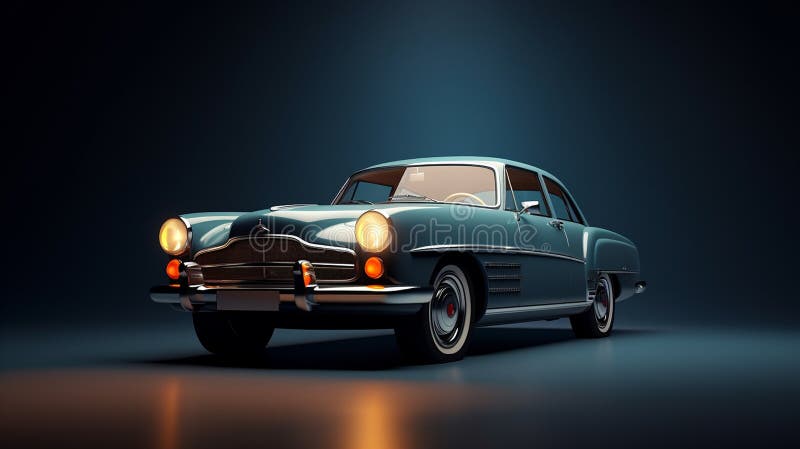 Retro Car Thats a Symbol of a Bygone Era Stock Illustration ...