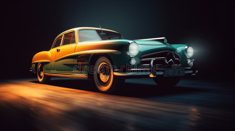 Retro Car Thats a Symbol of a Bygone Era Stock Illustration ...
