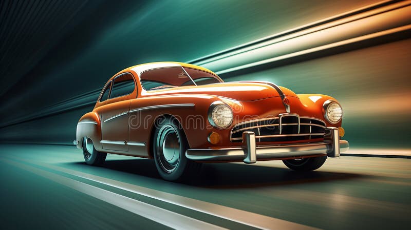 Retro car in a video game stock image. Image of shiny - 294287803