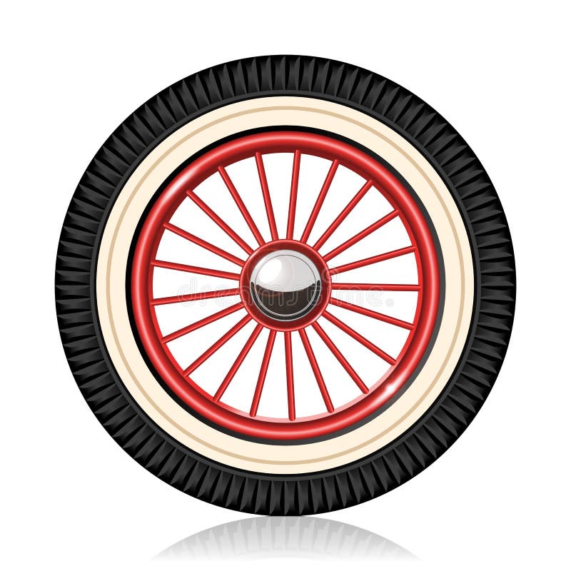 Retro car wheel stock vector. Illustration of design - 50671097