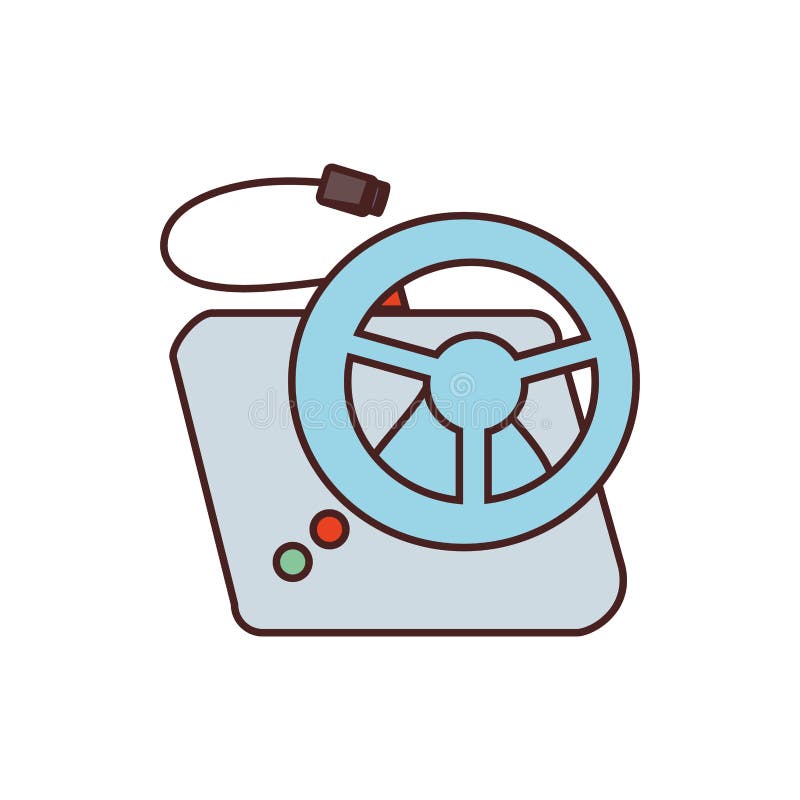 Retro Car Wheel Video Game Control Stock Vector - Illustration of ...