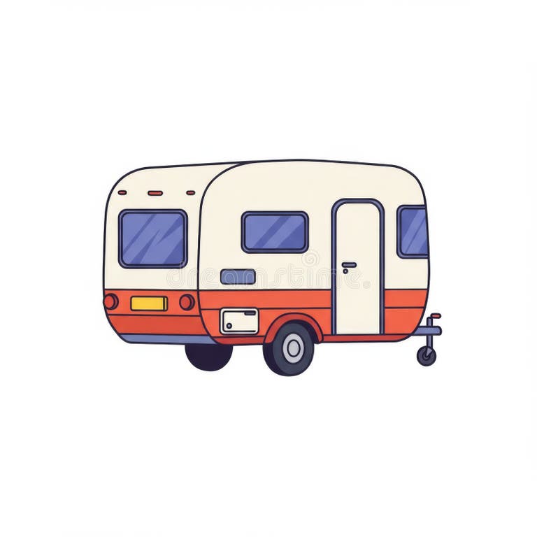 Retro Caravan Illustration Pixel Art Stock Illustration - Illustration ...