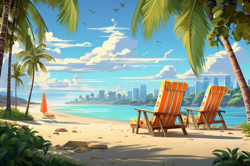 Retro Card Beach Generate Ai Stock Photos - Free & Royalty-Free Stock ...