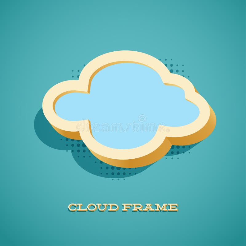 Retro card with cloud sign stock vector. Illustration of message - 90514034
