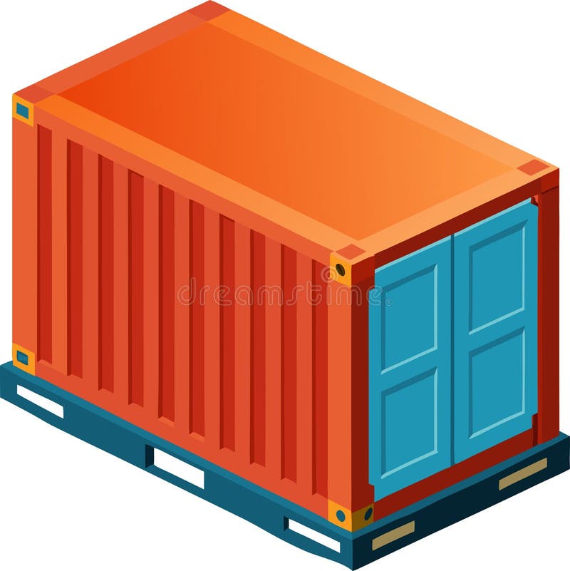 Retro Cargo Shipping Container Vector with Vintage Touch Stock Vector ...