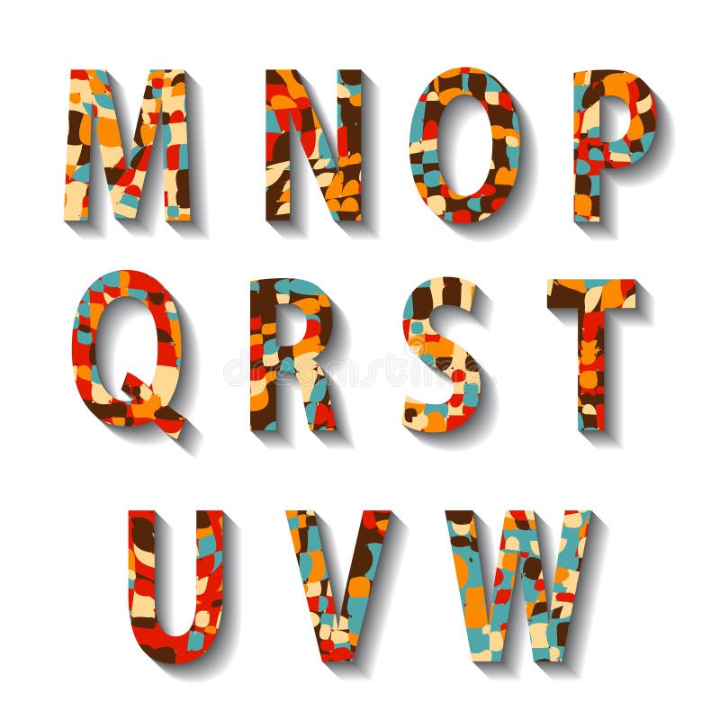 Retro Carnival Alphabet with Numbers Stock Vector - Illustration of ...