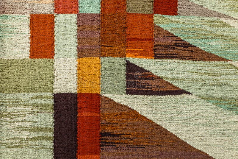 Retro Carpet Texture with Hand-made Geometric Pattern Stock Photo ...