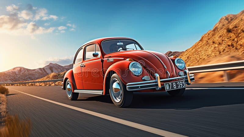 Retro Cars Headlights Like Two Shining Eyes Stock Illustration ...