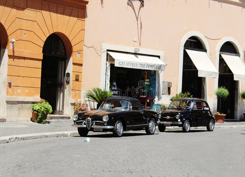 Retro Cars in Square in Roma Editorial Image - Image of ancient ...