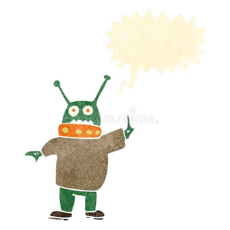 Retro cartoon alien man stock vector. Illustration of painted - 37588126